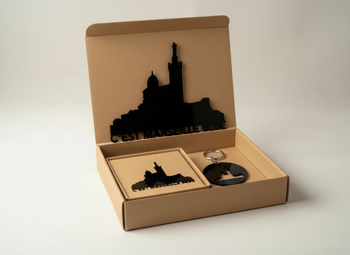 Coffret Skyline Notre-Dame de la Garde “C’est Marseille Bébé” – Atelier ...